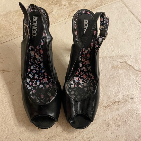 BONGO | Shoes | Bongo Black Open Toe Heels Size 95 | Poshmark